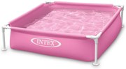 Intex 57172 bazén dětský s rámem růžový 122 x 122 x 30 cm