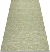 Koberec SISAL PATIO 3075 diamanty ploché tkaní zelená / béžový