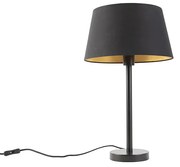 Klasická stolní lampa černá s černým stínítkem 32 cm - Simplo