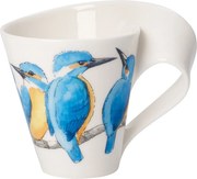 Villeroy&Boch Villeroy & Boch NewWave Caffè hrnek s uchem Ledňáček v dárkové krabičce, 13 × 9,5 × 11,3 cm, 240 ml