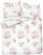 Detexpol Ložní prádlo z mikrovlákna 220x200 Bílé růžové květy 5034 A 65 Light