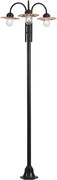 Moderní venkovní lampa černá s mědí 235 cm 3-světla IP44 - Kansas