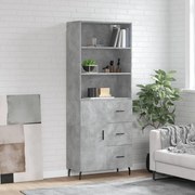 Skříň highboard betonově šedá 69,5x34x180 cm kompozitní dřevo
