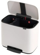 Bílý nášlapný ocelový odpadkový koš na tříděný odpad 11+23 l Bo – Brabantia