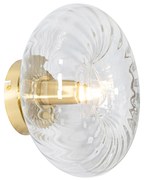 Smart wandlamp goud met glas incl. Wifi P45 - Ayesha