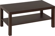 HOMCOM Moderní konferenční stolek se 2 úložnými policemi, nízký stolek na čaj pro obývací pokoj a kancelář, nosnost 20 kg, 90x45x44,5 cm, ořech | Aoso