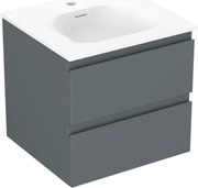 Mexen Orio koupelnová skříňka 50 cm s umyvadlem Vela, 2 zásuvky, grafit mat/bílá mat - 91A10-05047-2-BFF66-W23M01