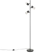 Průmyslová stojací lampa černá 3-světlo - Jim