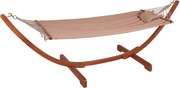 Zahradní houpací lehátko na konstrukci z eukalyptového dřeva Garden Pleasure Hammock Madeira