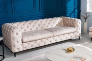 Designová 3-místná pohovka Barock Style šampaňská samet 235cm