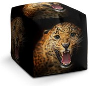 Taburet Cube gepard 2, žlutá / černá