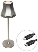 Retro stolní lampa gunmetal dobíjecí IP44 - Granny
