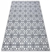 koberec ARGENT   W4949 květiny bílá / šedá velikost 160x220 cm | krásné koberce cz