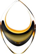 Skleněný hutní košík, zlatý topaz a kouřově černá, 15 cm | České hutní sklo od Artcristal Bohemia