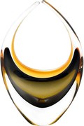 Skleněný hutní košík, zlatý topaz a kouřově černá, 20 cm | České hutní sklo od Artcristal Bohemia