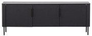 Matně černý TV stolek z borovicového dřeva 154x56x44 cm Gunnar – WOOOD