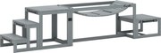 Agility set pro psy 3dílná sada agility vybavení s mostem, schůdky, plošinou, jedlové dřevo, 117 x 50 x 56 cm, šedá barva