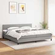 Box spring postel s matrací světle šedá 200 x 200 cm textil