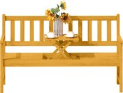 Zahradní lavice 2–3 osoby, dřevěná z akácie, skládací stolek, teak, 149 cm