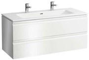 Laufen Pro S - Skříňka s dvojumyvadlem, 120x55x50 cm, 2 zásuvky, lesklá bílá H8619674751071