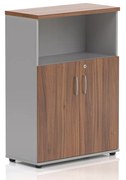 NABYTEK-DESIGNOVY.CZ - S382 19 - Kancelářská skříň Komfort, 80x38,5x113 cm, dveře 2/3 , ořech/šedá
