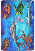 Breno Kusový koberec Sea World, 76,5x117 cm, Vícebarevné/Modrá