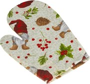 Bellatex Kuchyňská chňapka vánoční 28x18 cm Skřítek vánoční červená, šedá