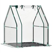 Outsunny Malý Skleník na Zahradu s Zipovým Dvířky, Voděodolný PE Textil, Ocelový Rám pro Pěstování Rostlin a Kvěin 90x90x105 cm Průhledný | Aosom