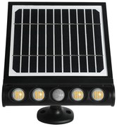 Exteriérové solární LED svítidlo Talent, 4x LED 8w, černá, pohybový senzor
