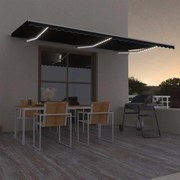 Automatická markýza LED a senzor větru 600 x 300 cm antracitová 3068974