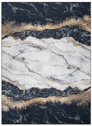 Dywany Łuszczów, Kusový koberec ANDRE Marble 1124, 80x150, černobílá, chodba / předsíň