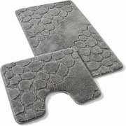 Kvalitex Koupelnová a WC předložka kamínky šedé SADA 60 x 100 cm + 60 x 50 cm