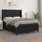 Box spring postel s matrací černá 140x200 cm umělá kůže
