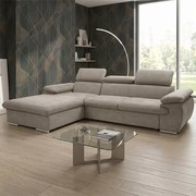Sedací souprava COOL | 191x281 cm | rozkládací + úložný prostor | LEVÁ | lounge 03 šedobéžová