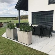 Dřevěný květináč ELEMENTO, dřevo, šířka 90 cm, bílá antik