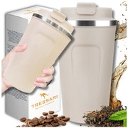 Camerazar Velký termohrnek na kávu 510ML, nerezová ocel a pevný plast, nepropustný