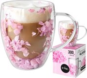 Flamenco Mystique Termosklenice s květinami uvnitř, gypsofila, hortenzie, růže, 300 ml, 1 ks. SZK165