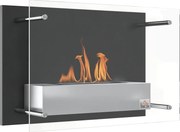 HOMCOM Nástěnný Bioetanolový Krb Ethanolová Kamna Kapacita 1,5 L, 3 Hodiny Hoření, Nerezová Ocel pro 20-25 m² 60x22x40 cm Černá | Aosom