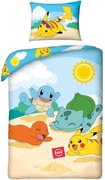 Bavlněné ložní povlečení Pokémoni - motiv Hano beach - 100% bavlna - 70 x 90 cm + 140 x 200 cm