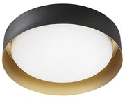 Linea Light 8288 Crew_2, stropní svítidlo s černo-zlatým límcem, 12W LED 3000K, prům. 26cm