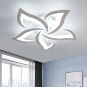 Lampa Sufitowa Wisząca Led Zyrandol Srebrny Nowoczesny 60W 6500K