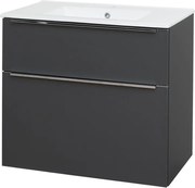 Mereo Mereo, Mailo, koupelnová skříňka s keramickým umyvadlem 81 cm, bílá, dub, antracit, CN531