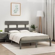 Rám postele šedý masivní dřevo 200 x 200 cm 3104695