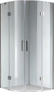 BPS-koupelny Čtvrtkruhový sprchový kout KZ92 90x90 chrom/transparent - bez vaničky
