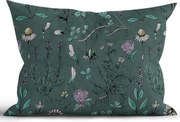 MK Lůžkoviny Bavlněný povlak na polštář Renforcé 50 x 70 cm - Herbář tmavě zelený