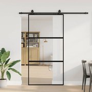 Posuvné dveře se sadou kování černé 102,5x205 cm Tvrzené sklo 3375876