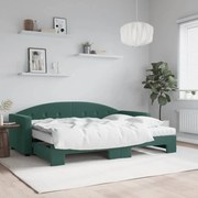 Válenda s přistýlkou a matracemi tmavě zelená 80 x 200 cm samet 3197320