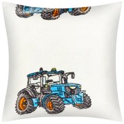 Bellatex Polštářek ELLÍK dětský motiv 35x40 cm Traktor Modrá,Šedá,Bílá