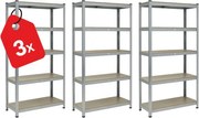 Akce 3x Regál 200x90x50 cm zinkovaný 5-policový, nosnost 875 kg