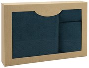 BAVLNĚNÉ RUČNÍKY SOLANO SADA 1 KS 30X50 CM, 1 KS 50X90 CM, 1 KS 70X140 CM TMAVĚMODRÁ